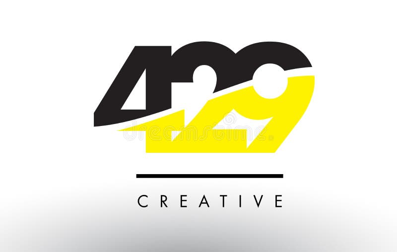 429 Black and Yellow Number Logo Design. Stock Vector - Illustration of ...