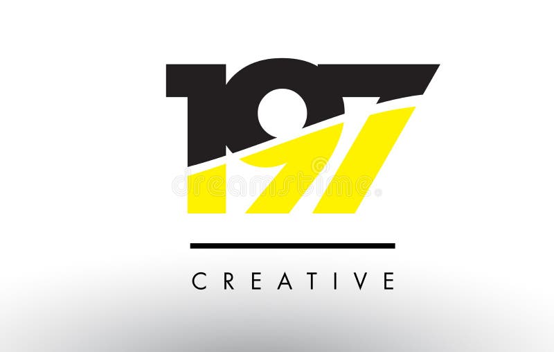 197 Black and Yellow Number Logo Design. Stock Illustration ...
