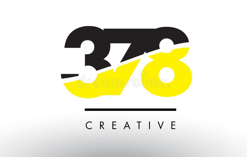 378 Black and Yellow Number Logo Design. Stock Vector - Illustration of ...