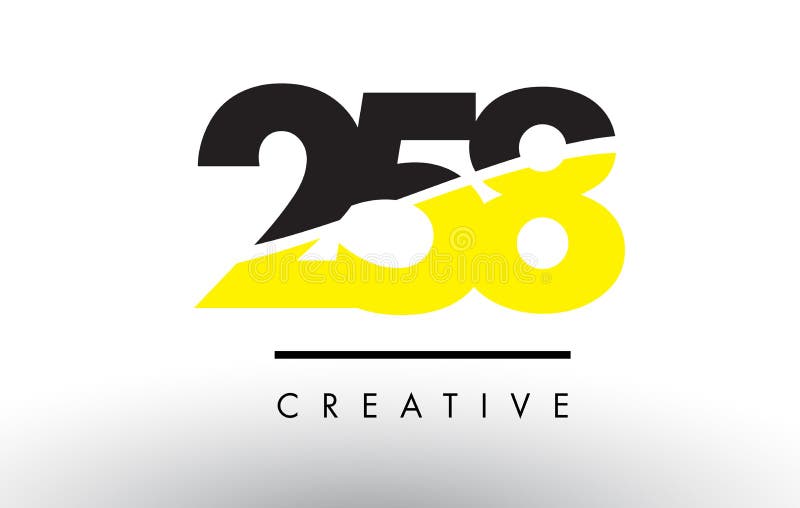 258 Black and Yellow Number Logo Design. Stock Illustration ...