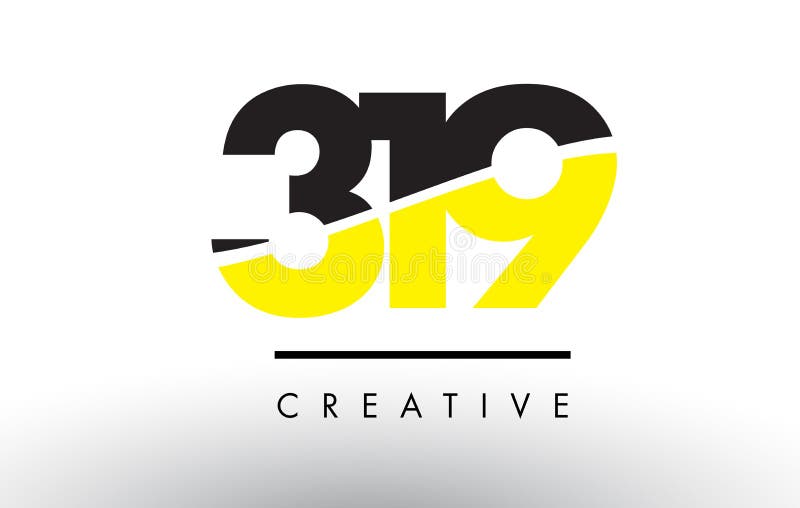 319 Black and Yellow Number Logo Design. Stock Vector - Illustration of ...