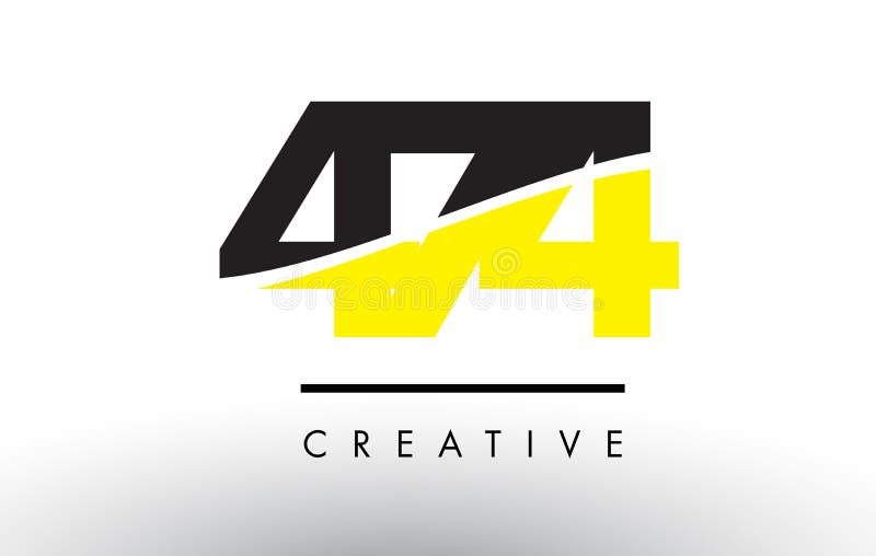 474 Black and Yellow Number Logo Design. Stock Vector - Illustration of ...