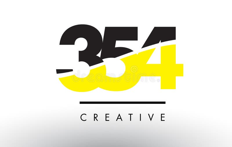 354 Black and Yellow Number Logo Design. Stock Illustration ...