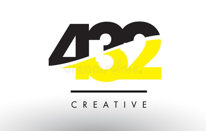 432 Black and Yellow Number Logo Design. Stock Illustration ...