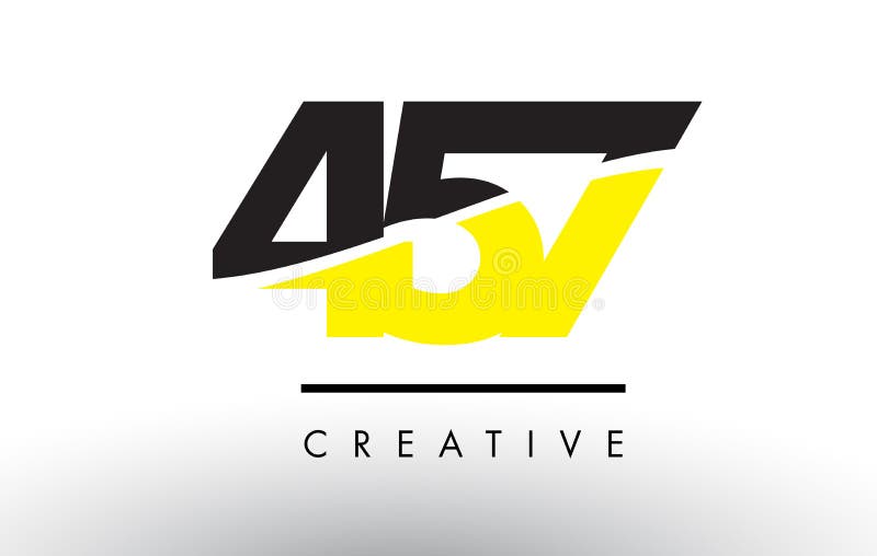 457 Black and Yellow Number Logo Design. Stock Vector - Illustration of ...