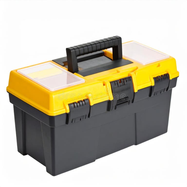 Black and Yellow Plastic Toolbox with Carry Handle Stock Illustration ...