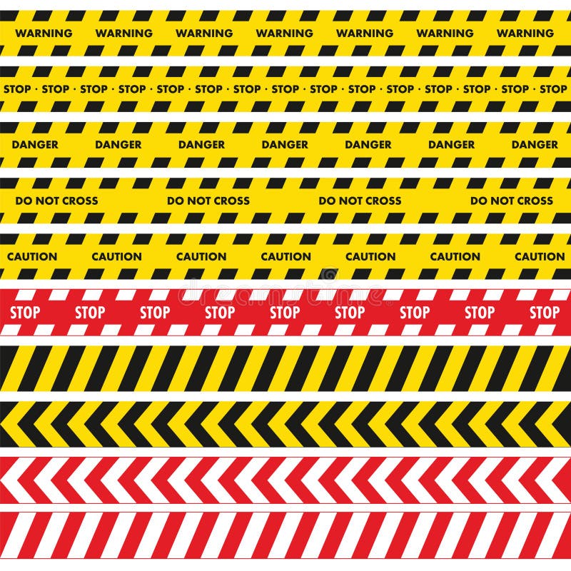 Black and Yellow Police Stripe with Red and White Stripe Stock Vector ...