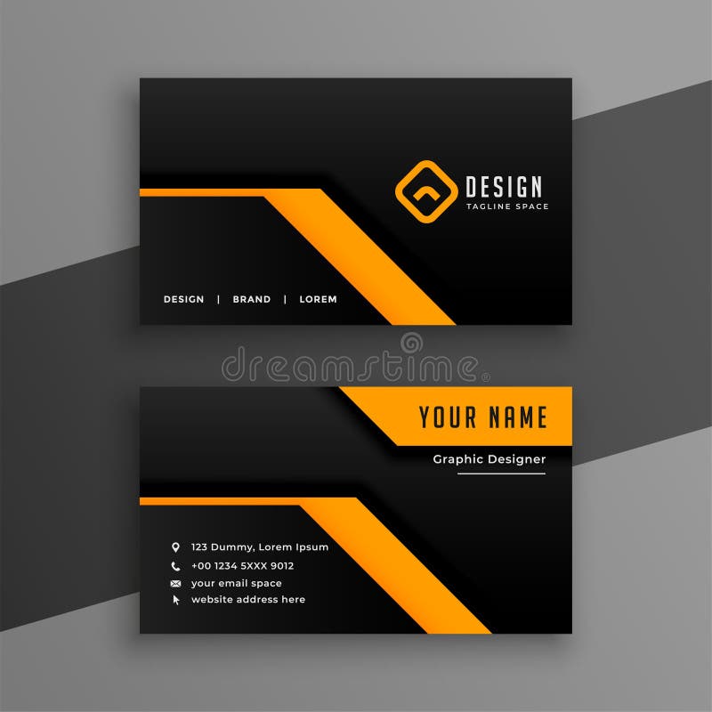Black and Yellow Professional Visiting Card Layout for Office Work ...