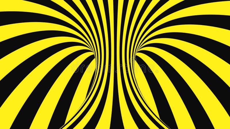Black and Yellow Psychedelic Optical Illusion. Abstract Hypnotic ...