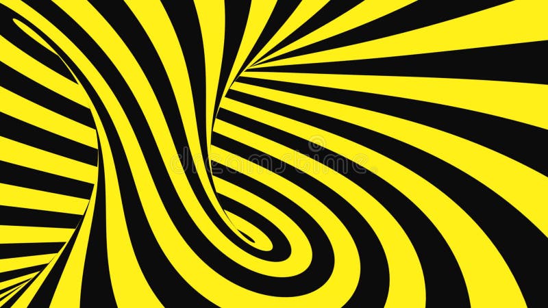 Black and Yellow Psychedelic Optical Illusion. Abstract Hypnotic ...