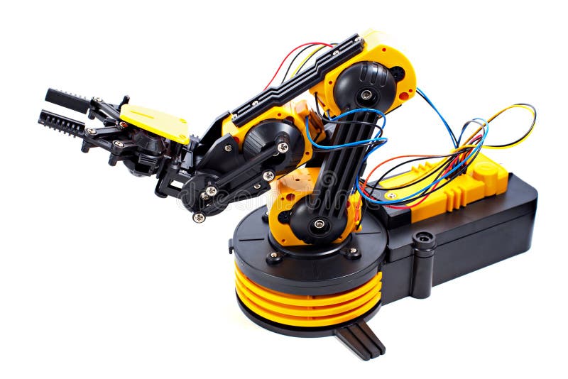 Black and Yellow Robotic Arm Stock Image - Image of engineering, clamp ...