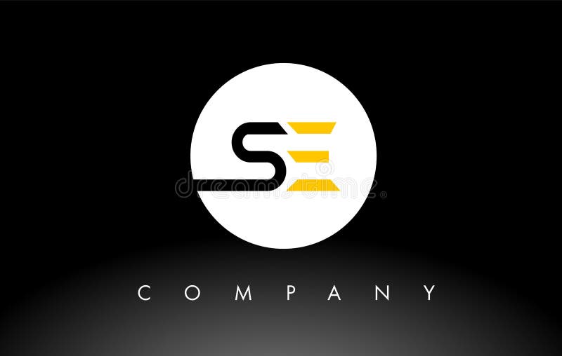 Black and Yellow SE Logo. Letter Design Vector Stock Vector ...