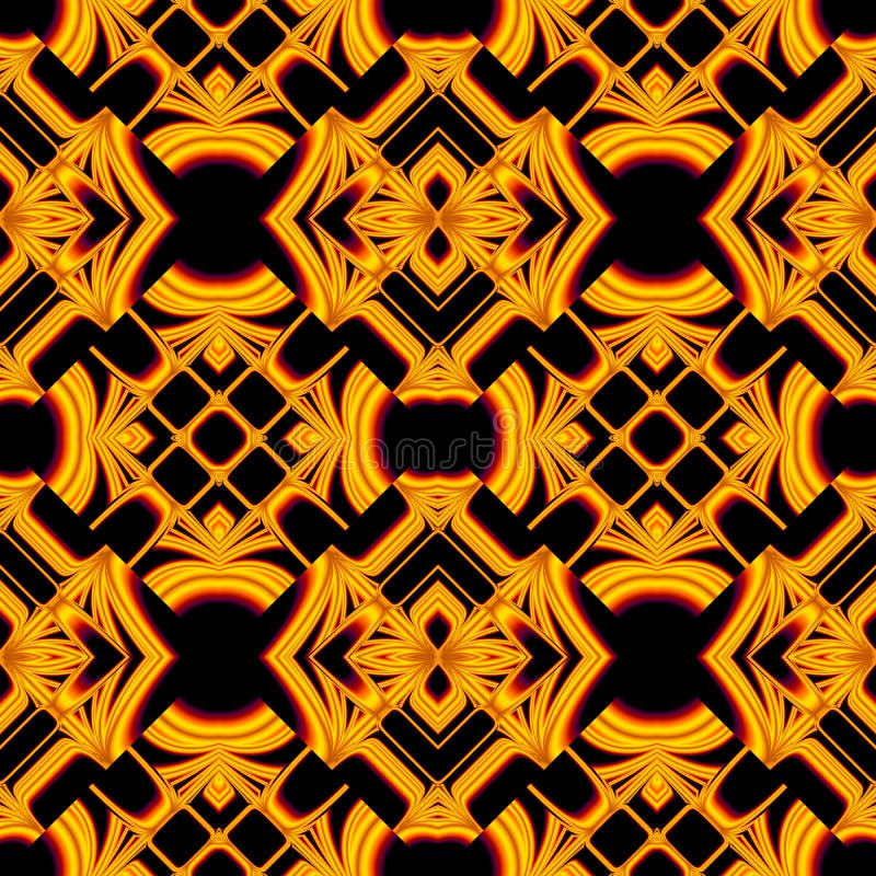 Black and Yellow Seamless Pattern Stock Vector - Illustration of decor ...