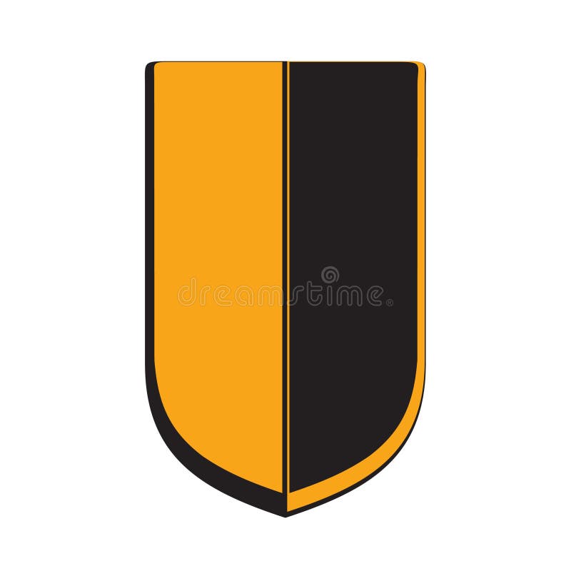 Black Yellow Shield Isolated on White Background Stock Vector ...