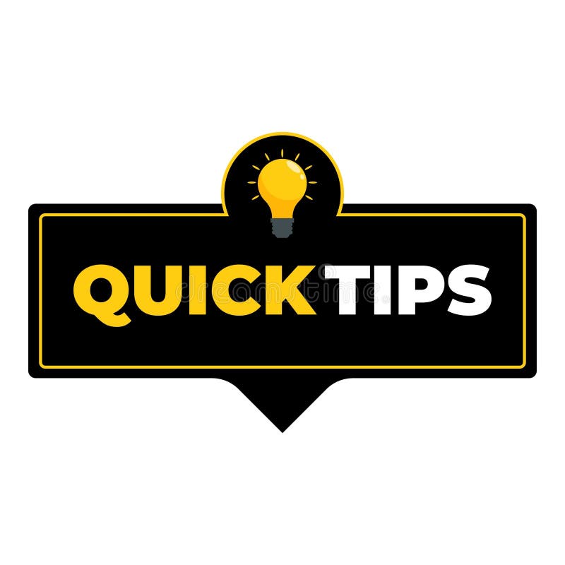 Quick Tips Sign with Light Bulb Providing Advice Stock Vector ...