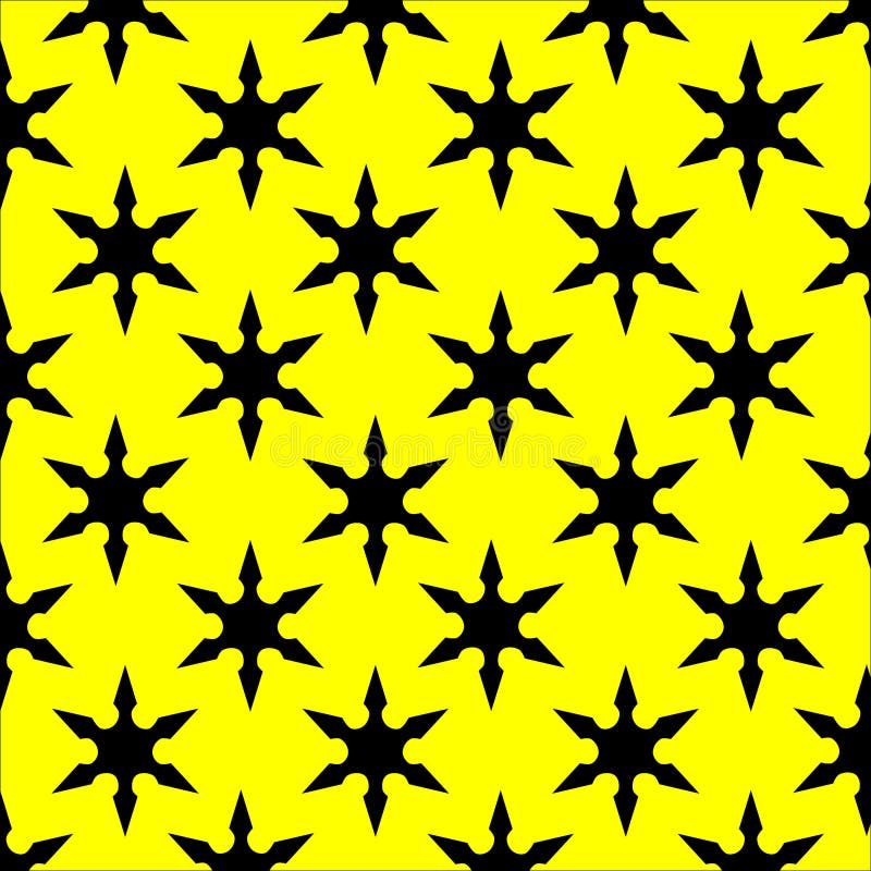 Black and Yellow Star Pattern Stock Illustration - Illustration of ...