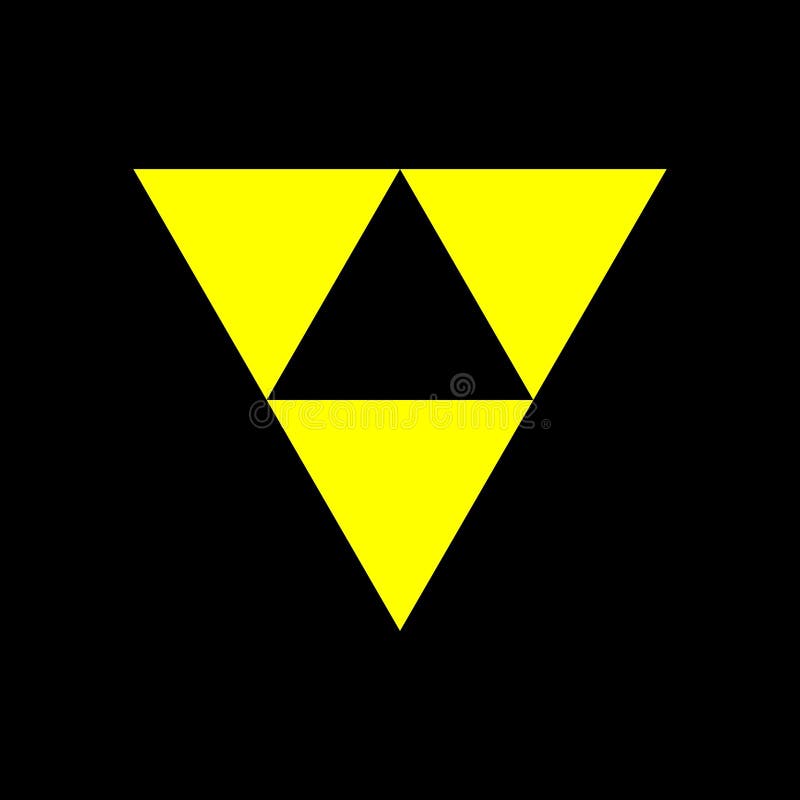 Black and Yellow Vector Graphic of Three Equilateral Triangles Forming ...