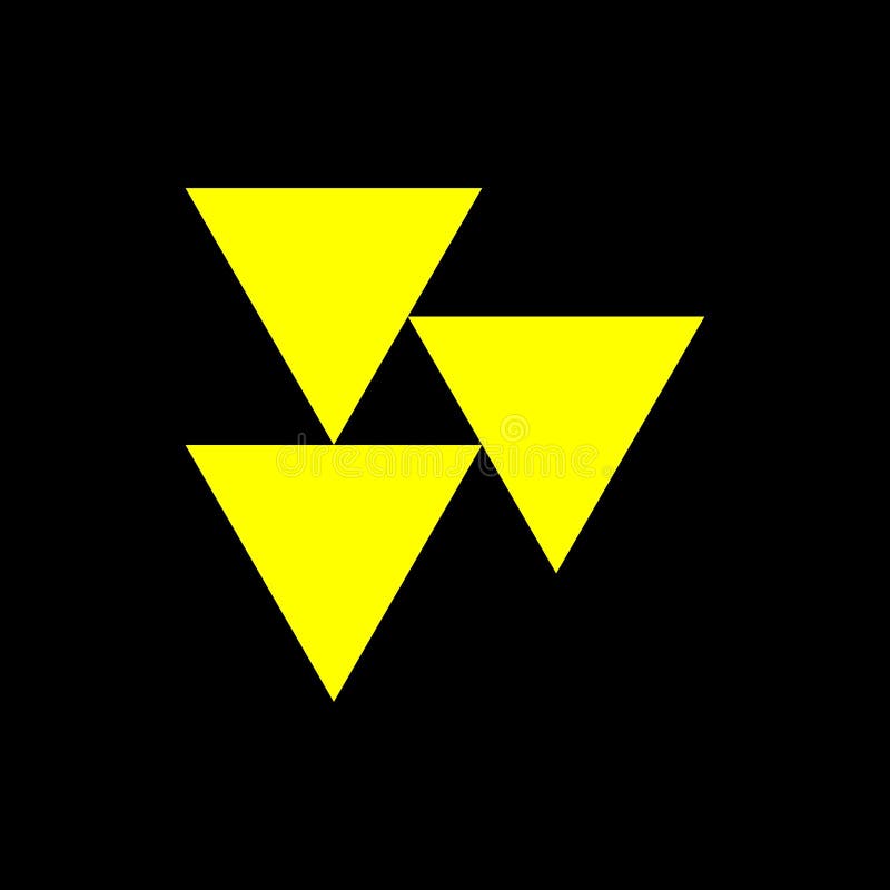 Black and Yellow Vector Graphic of Three Yellow Equilateral Triangles ...