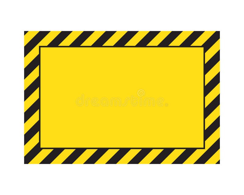 Yellow and Black Stripes on the Diagonal, Rectangular Warning Sign ...