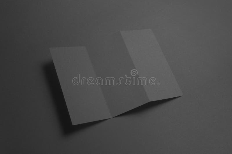Black A4 Z-Fold Brochure Mock-Up Stock Image - Image of simple, fold ...