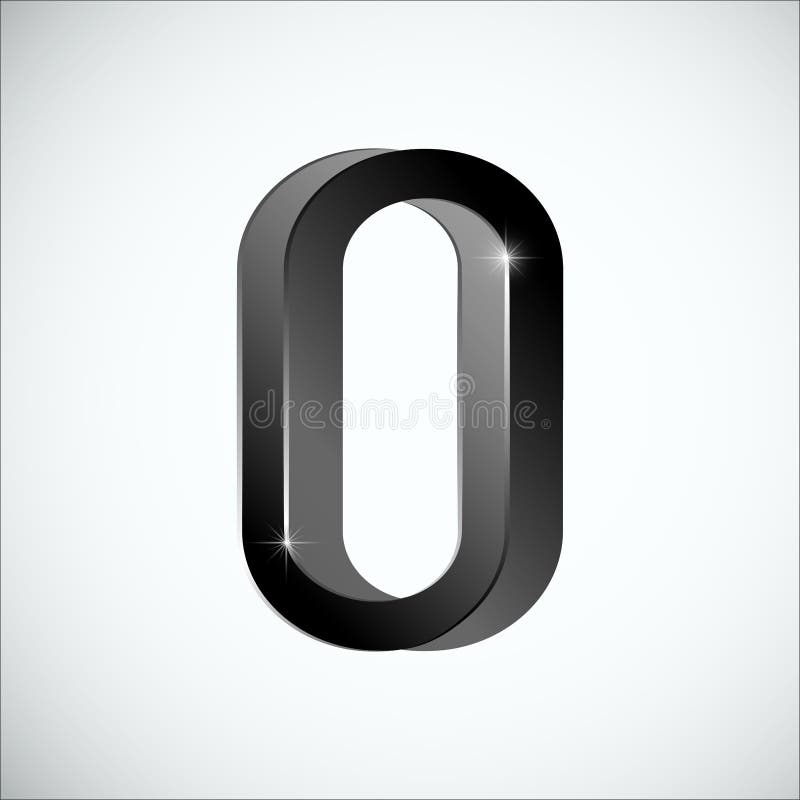 Black Zero. Number 0 with Metal Frame Stock Illustration - Illustration ...