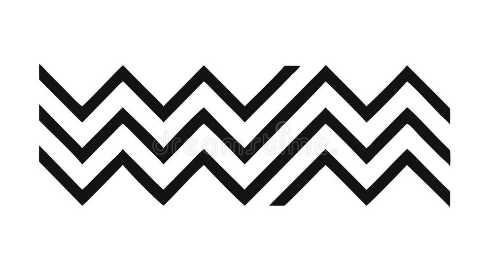Black Zig.zag Line Pattern Icon, Abstract Geometric Element, Vector ...