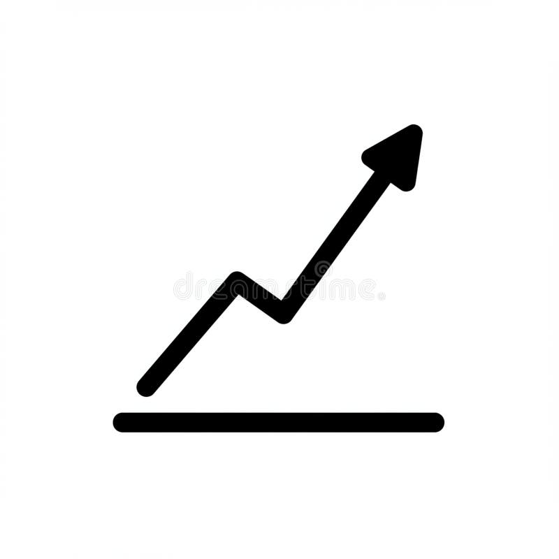 A Black, Zigzag Arrow Pointing Upward, Indicating Growth or Increase ...