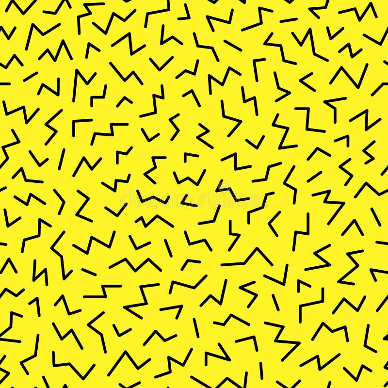 Black Zigzag Line Pattern On Yellow Background Stock Vector ...