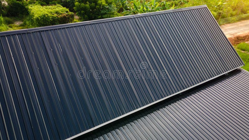 Black Zinc Roof is Already Installed Stock Photo - Image of zinc ...