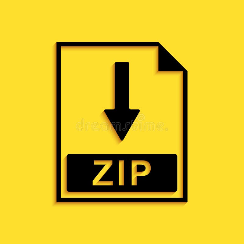 Black ZIP File Document Icon. Download ZIP Button Icon Isolated on ...