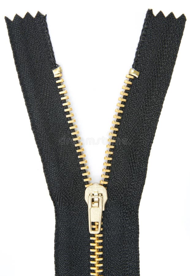 Black zipper isolated stock photo. Image of cloth, text - 70682948