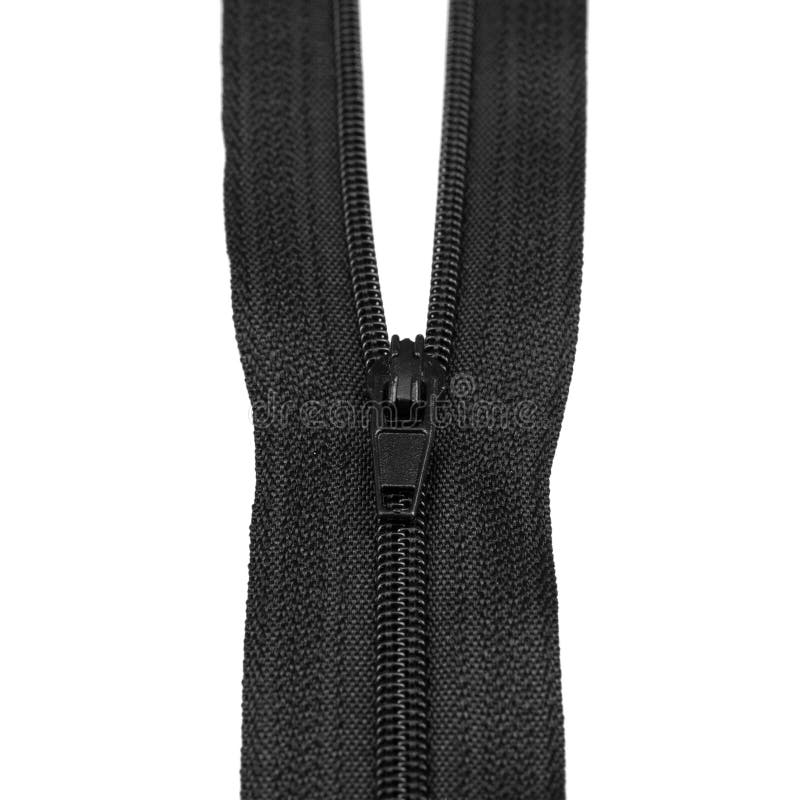 Black Zipper on White Background. Stock Photo - Image of lock, concept ...