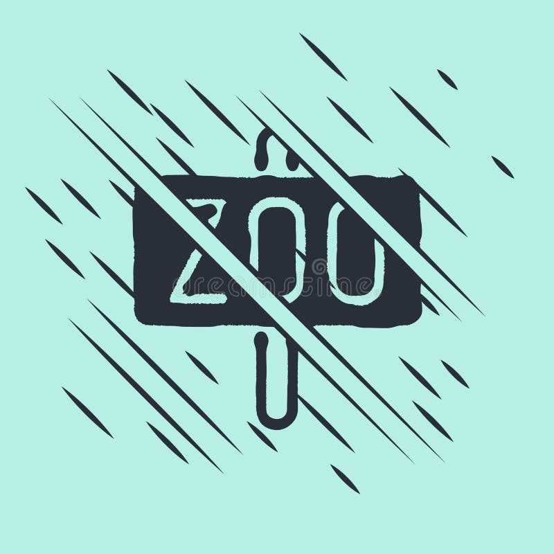 Black Zoo Park Icon Isolated on Green Background. Glitch Style Stock ...