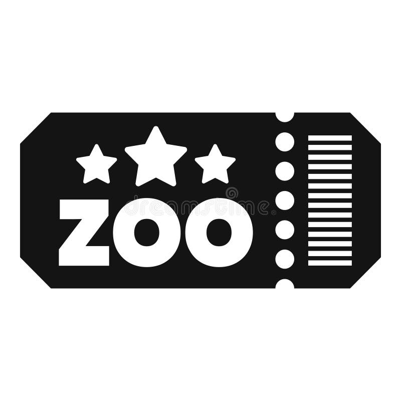 Black Zoo Ticket Granting Access with Three Stars Stock Illustration ...