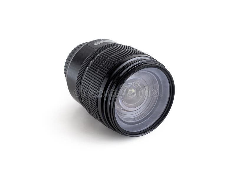 Black Zoom Camera Lens Isolated On White Background Stock Image - Image ...