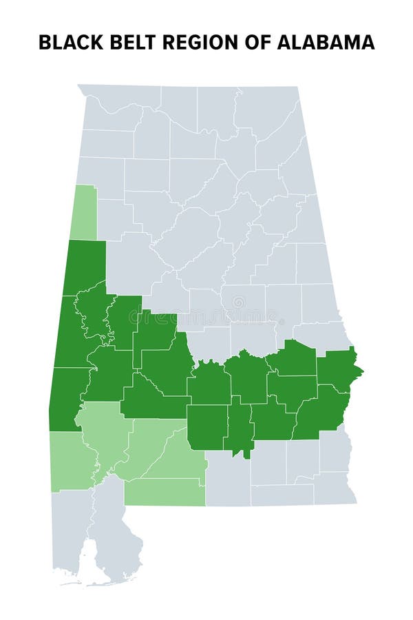 Black Belt Region of Alabama, Political Map Stock Vector - Illustration ...