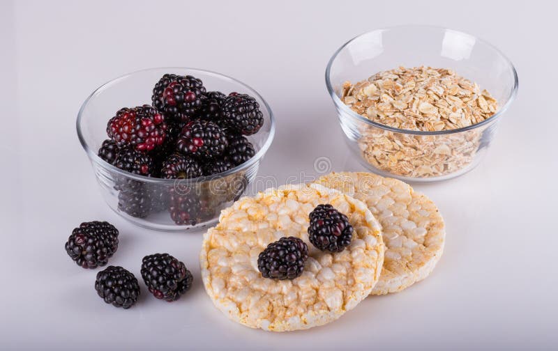 Blackberries with Rice Bread Stock Image - Image of food, berries: 96614991