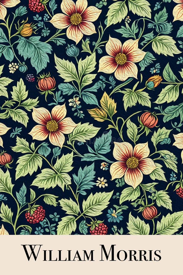 Blackberry . Botanical Pattern for Printing on Wall Decorations in a ...
