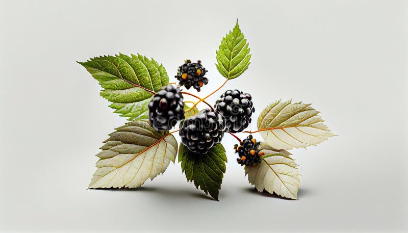 Blackberry Fruit Bunch on Isolated White Background AI Generative Stock ...