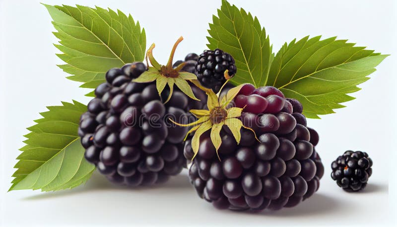 Blackberry Fruit Bunch on Isolated White Background AI Generative Stock ...