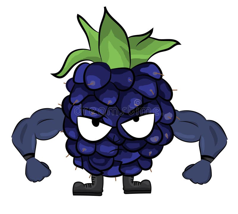 Blackberry Fruit Cartoon Illustration Stock Illustration - Illustration ...