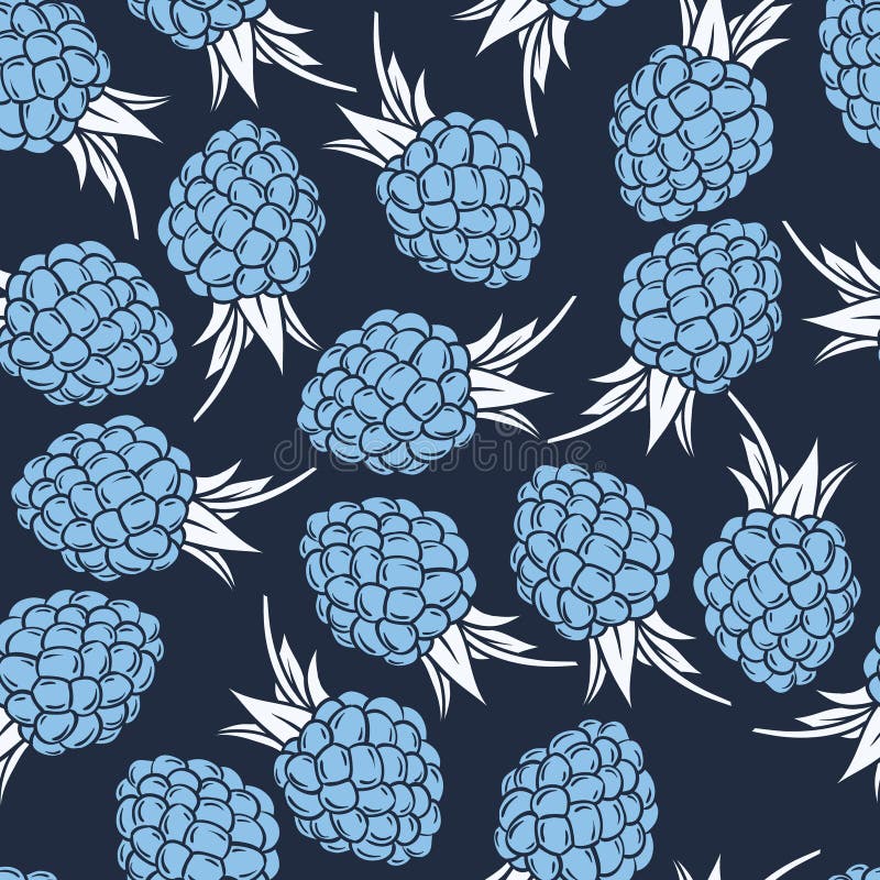 Blackberry Hand Drawn Sketch Vector Seamless Pattern Stock Vector ...