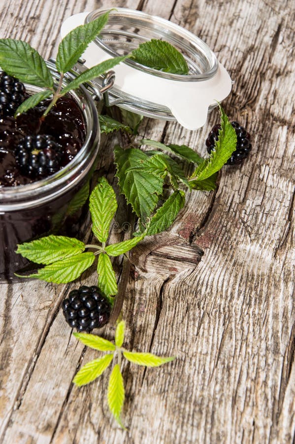 Blackberry Jam with Fresh Fruits Stock Photo - Image of closeup, jelly ...