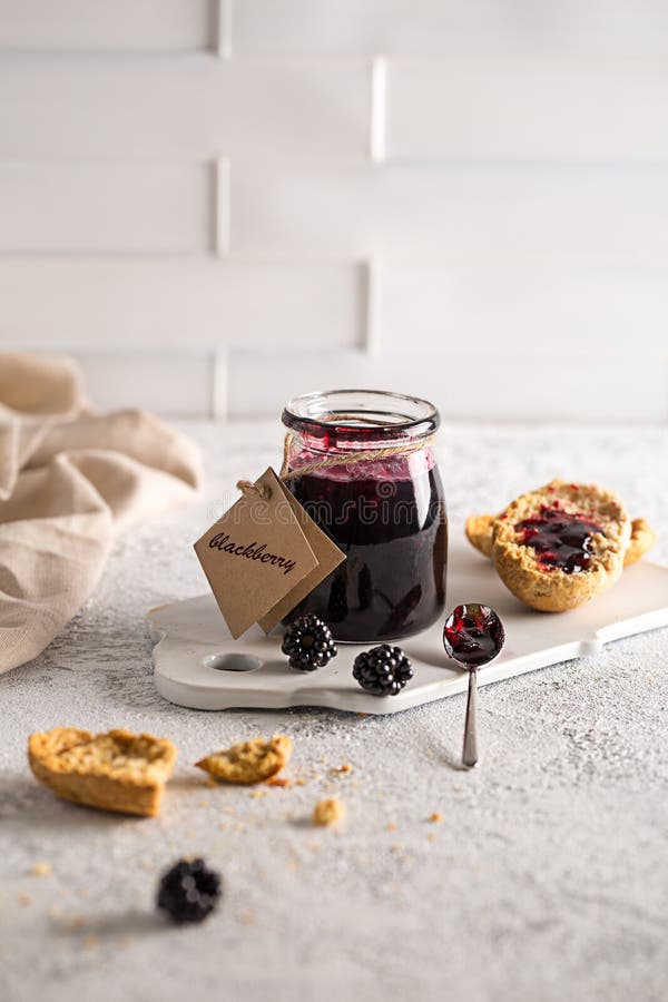 Blackberry Jam on the Table Stock Photo - Image of food, baked: 193329366