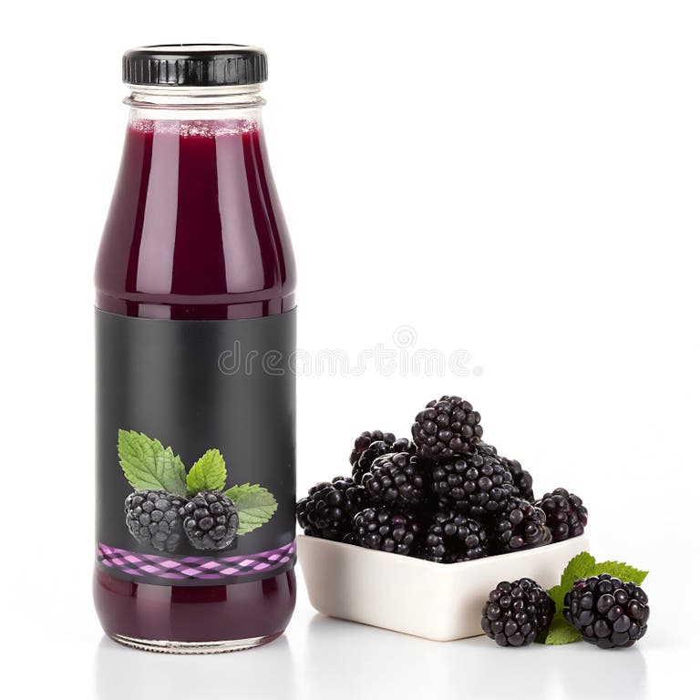 Blackberry Juice Front View Stock Illustration - Illustration of ...