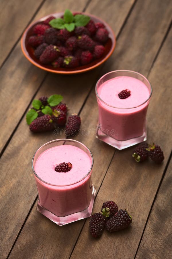 Blackberry Milkshake stock photo. Image of garnish, vertical - 44655600