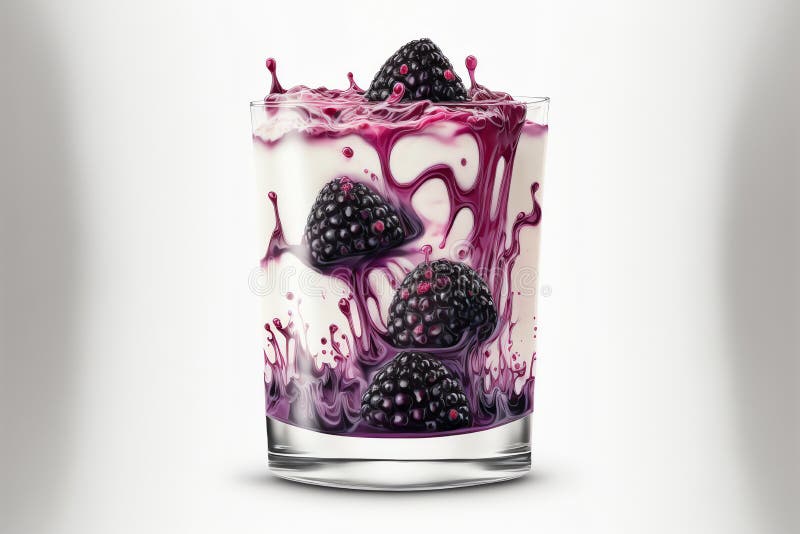 Blackberry Milkshake. Vanilla Milkshake. Cold Drink Concept. Generative ...