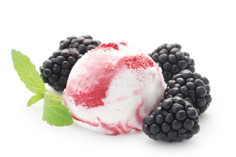 Blackberry Ripple Ice Cream Stock Image - Image of berry, berries ...