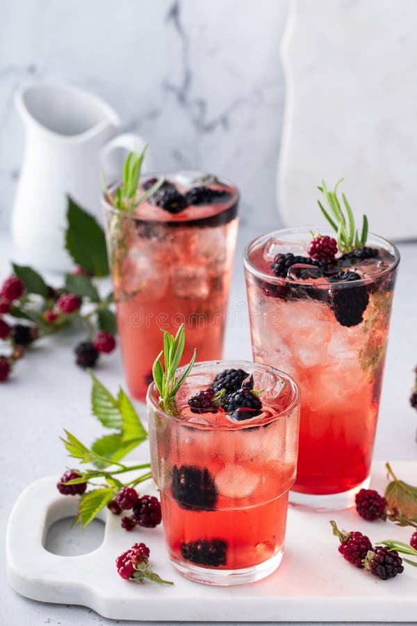 Blackberry and Rosemary Cocktail, Refreshing Summer Drink Stock Image ...