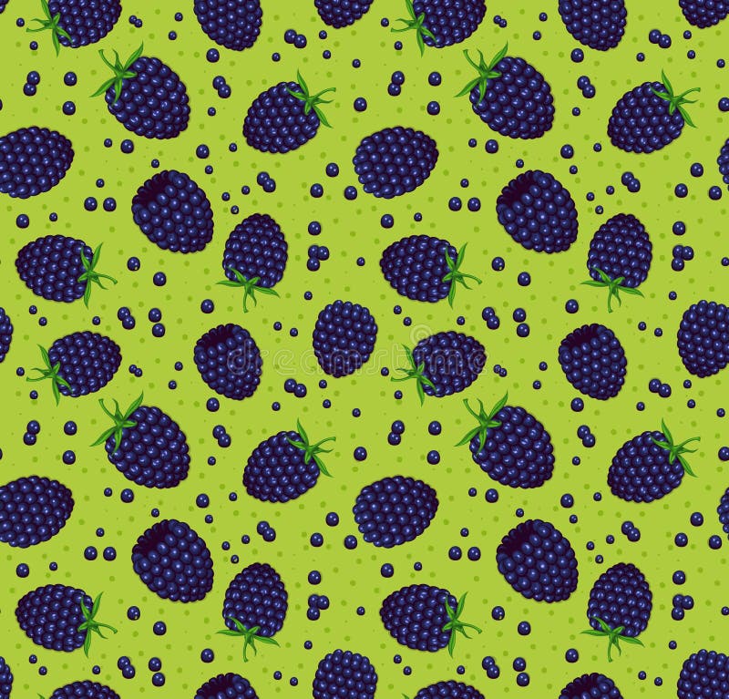 Blackberry Seamless Pattern. Vector Doodle Berry Design for Wallpaper ...